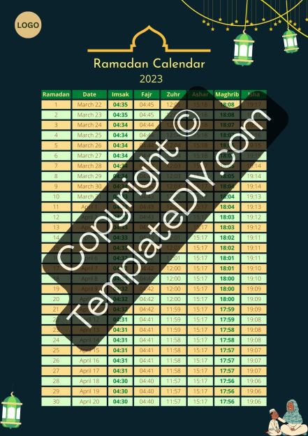 Ramadan Calendar for Kids Template PDF, Word, Excel