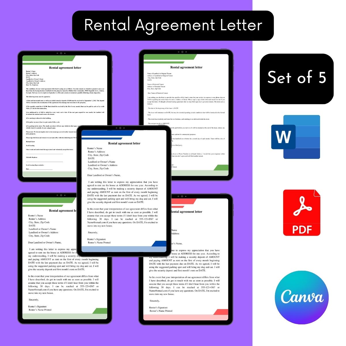 Rental Agreement Letter Sample with Examples [Word]