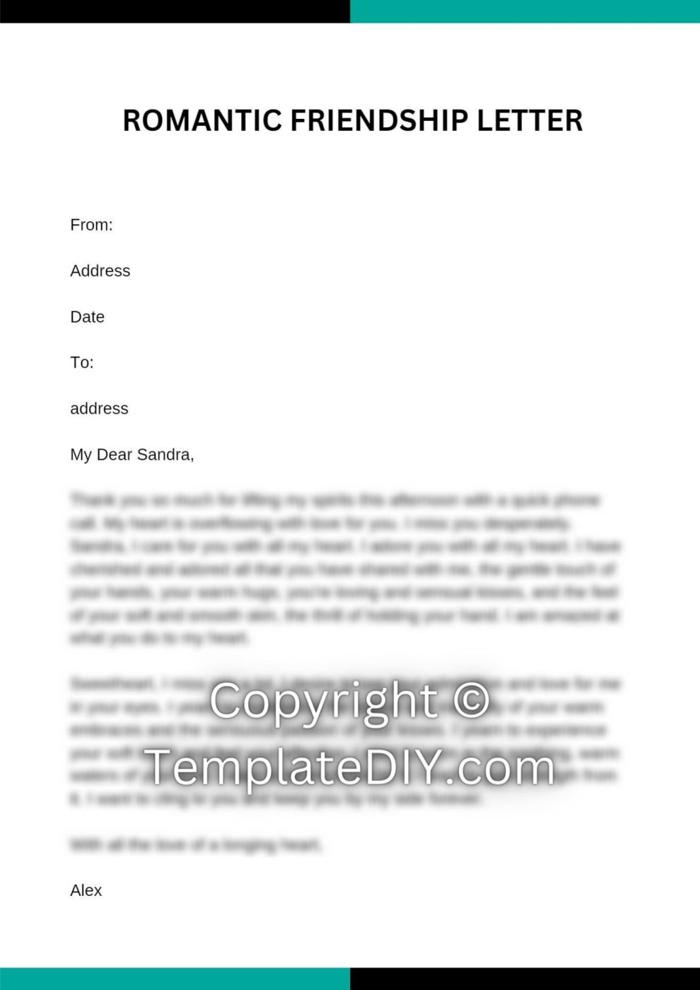 Romantic Friendship Letter Sample with Examples [Word]