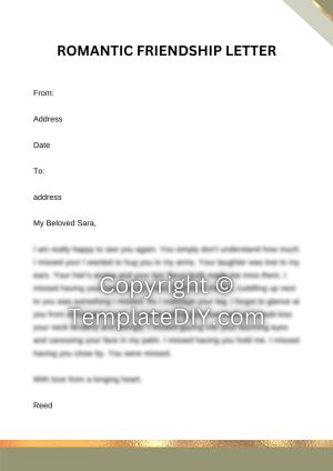 Romantic Friendship Letter Sample with Examples [Word]