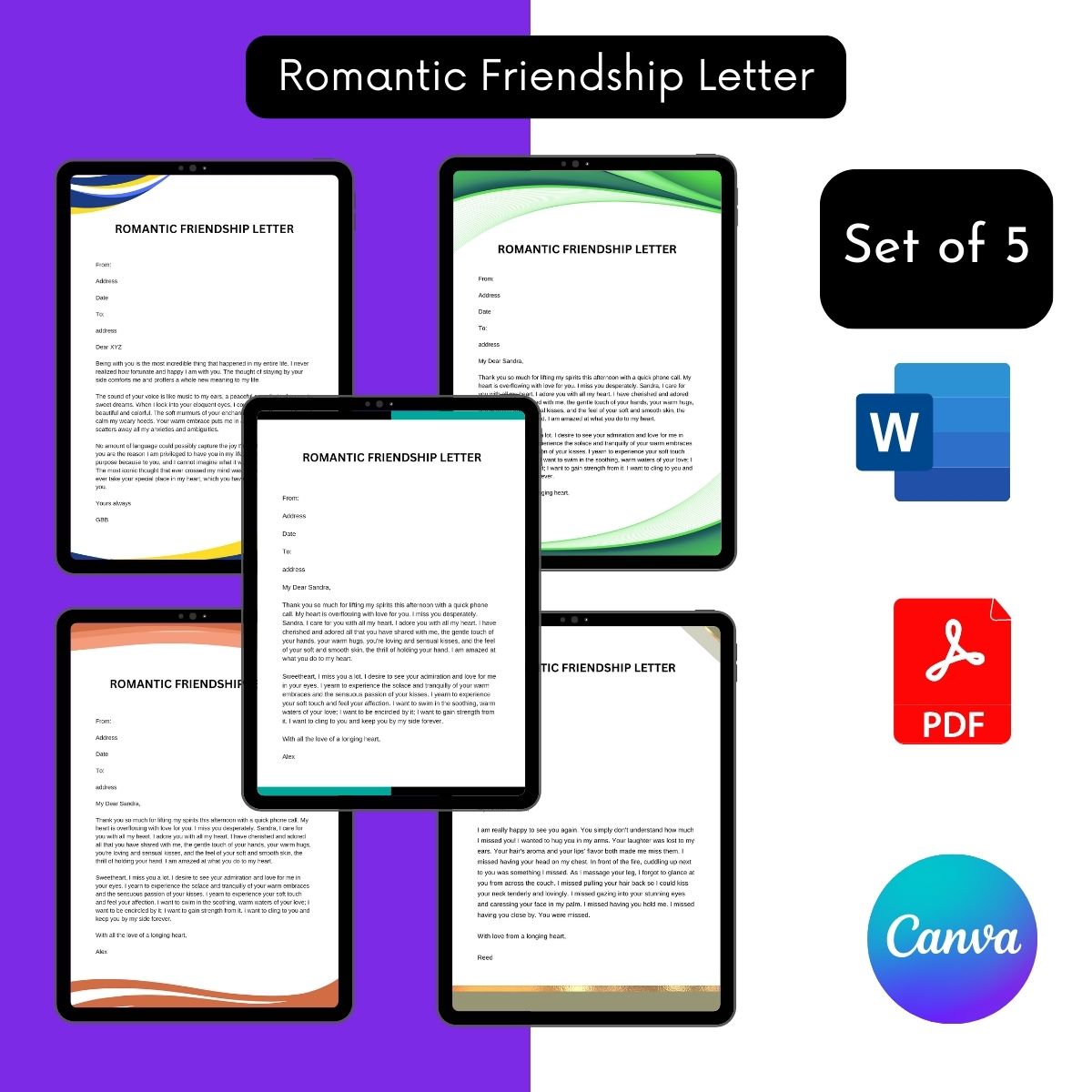 Romantic Friendship Letter Sample with Examples [Word]
