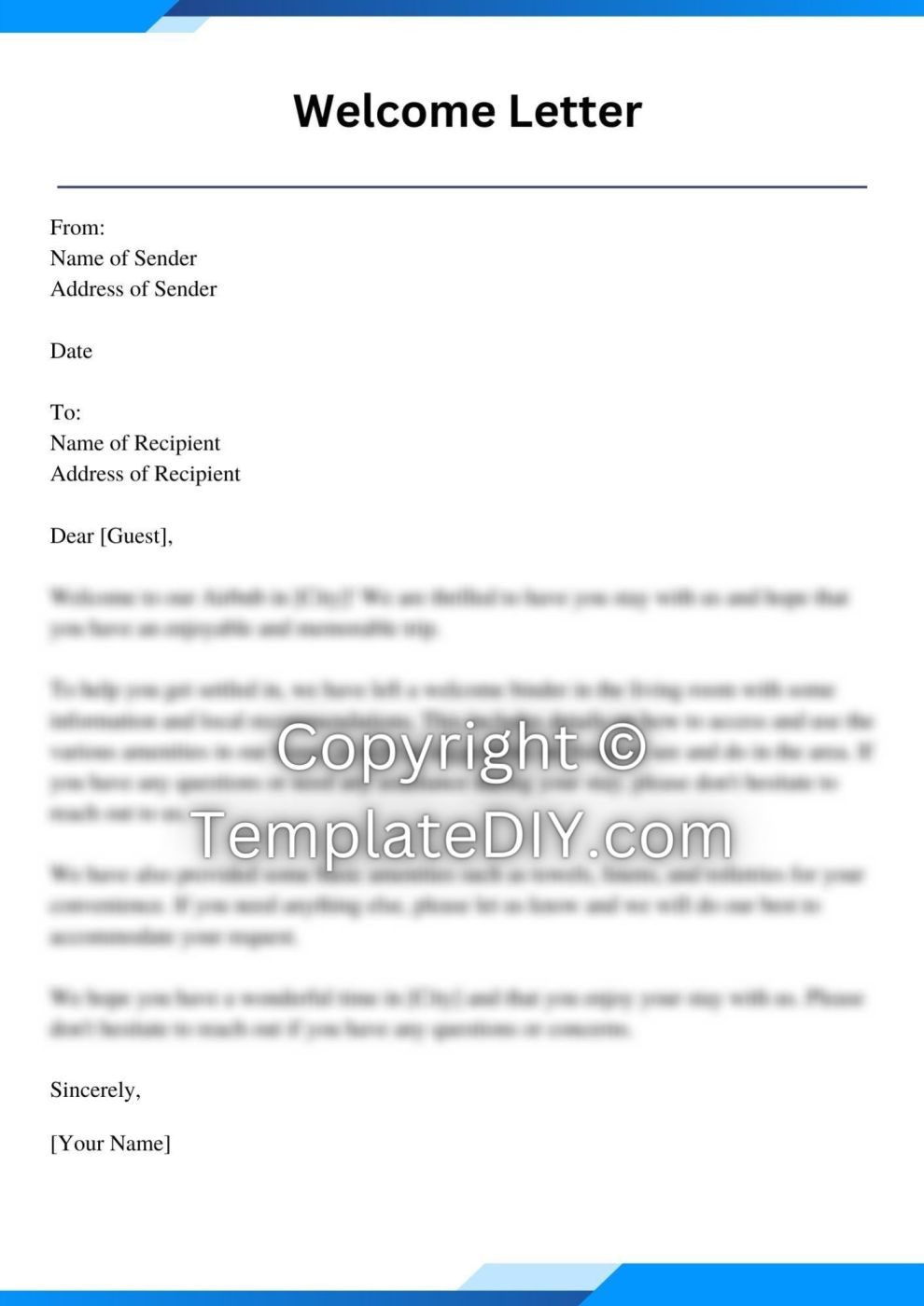 Airbnb Welcome Letter Sample with Examples [Word Editable]