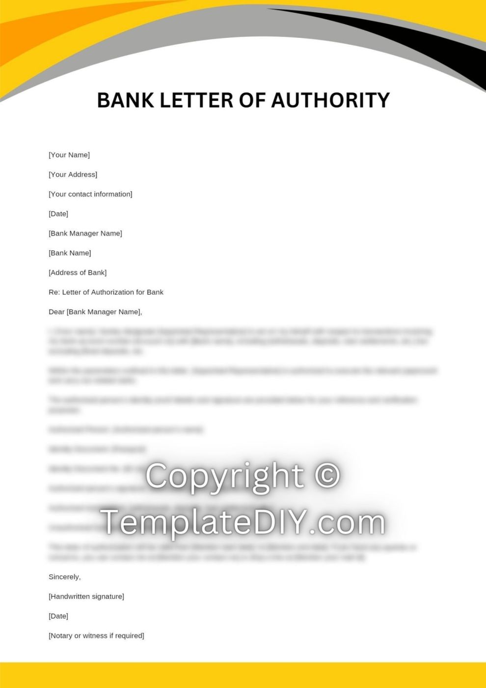 Bank Letter of Authority Sample with Examples [Word]