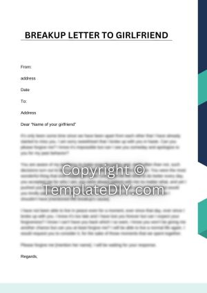 Breakup Letter to Girlfriend Sample with Examples [Word]