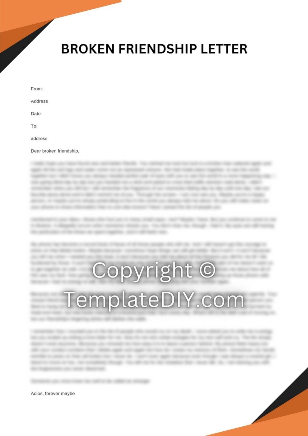 Broken Friendship Letter Sample with Examples [Word]