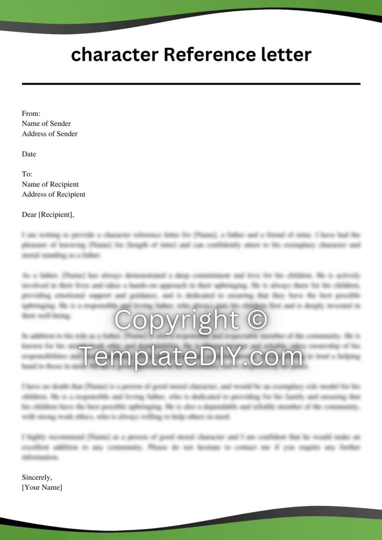 Character Letter for Expungement Template | Download PDF
