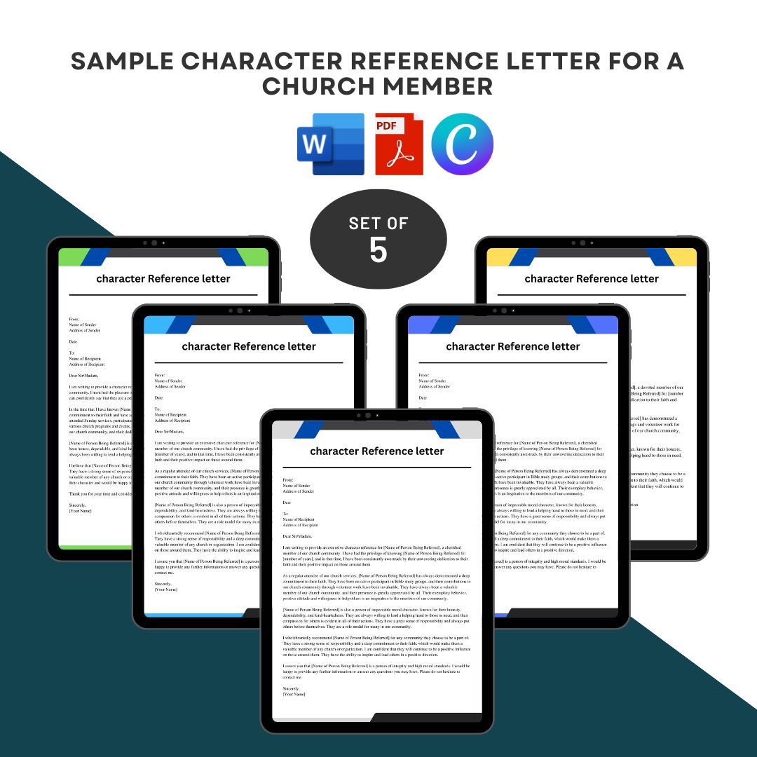Character Reference Letter For A Church Member with Examples