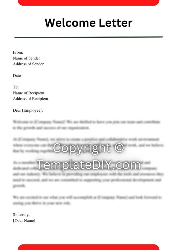 Employment Welcome Letter Sample with Examples [Word]