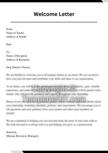 Internship Welcome Letter Sample with Examples [Word]