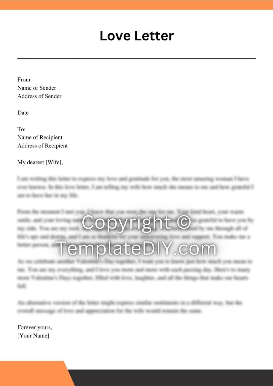 Love Letter for My Wife Sample with Examples [Word]