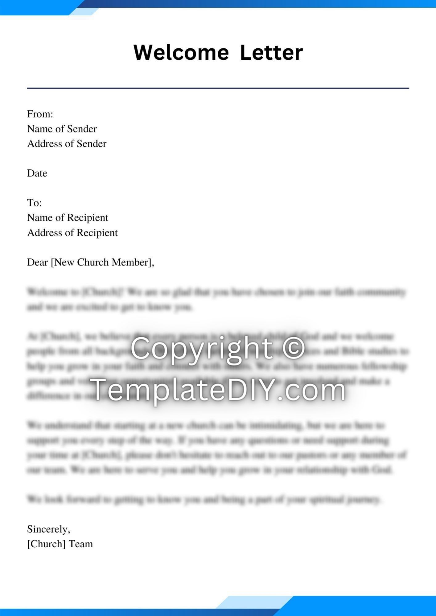 Church Acceptance Letter