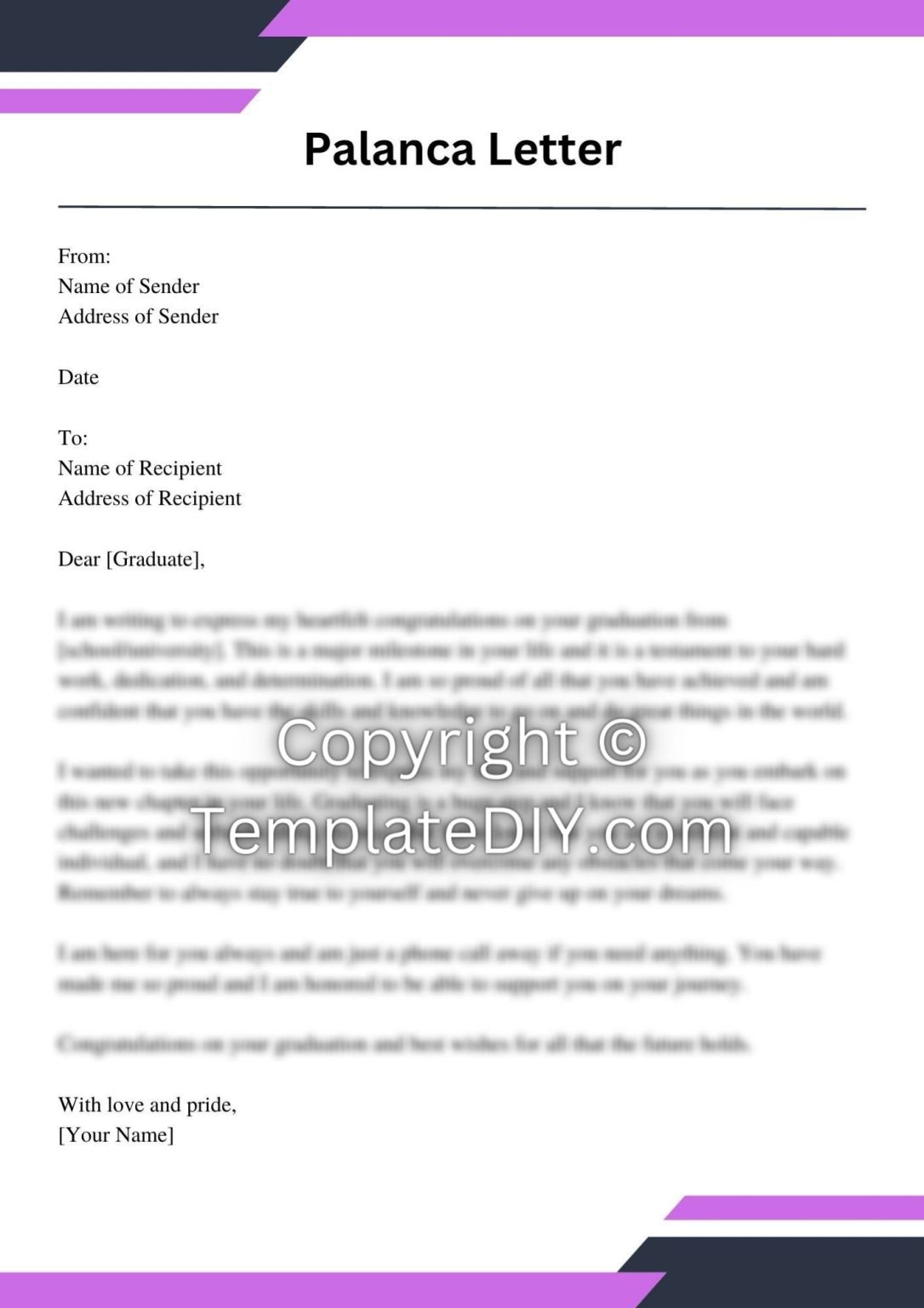 Palanca Letter for Graduation Sample with Examples [Word]