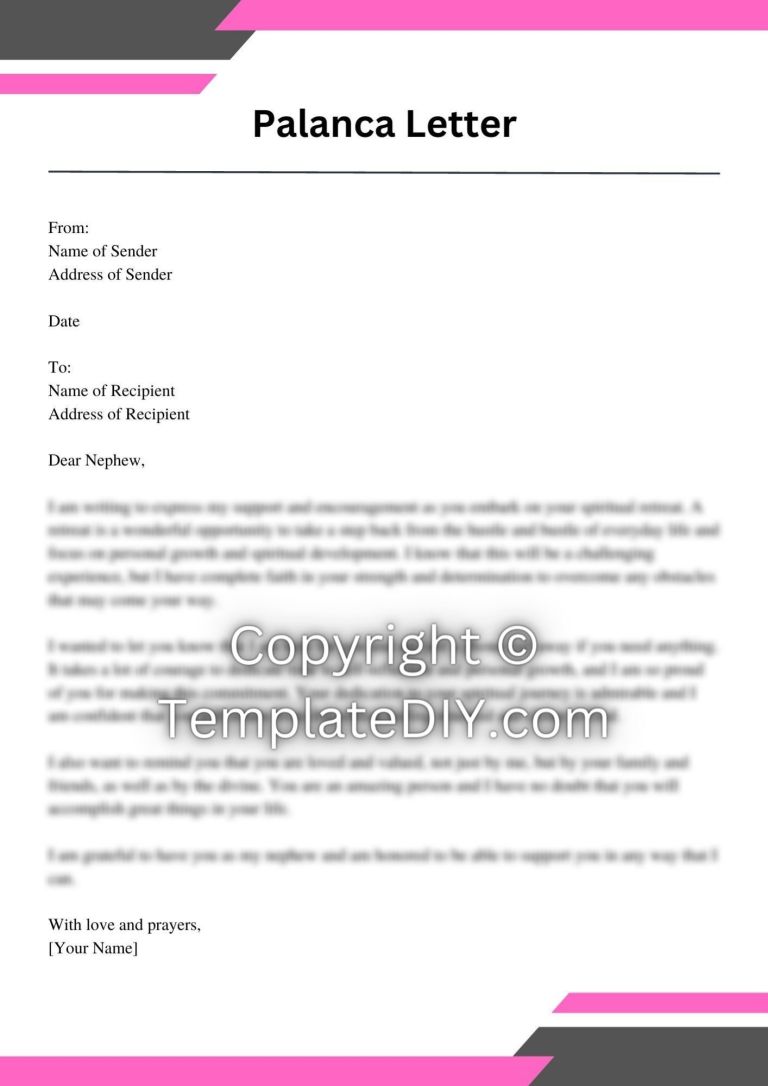 Palanca Letter for Nephew | Download Editable Template