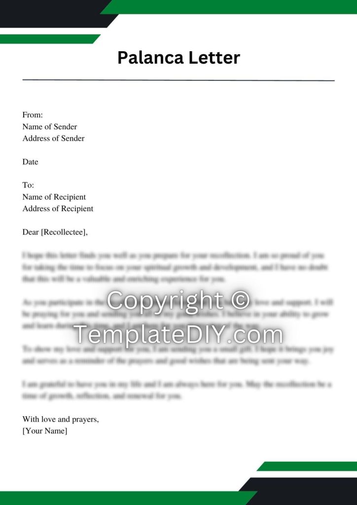 Palanca Letter for Recollection Template | Download Word Example
