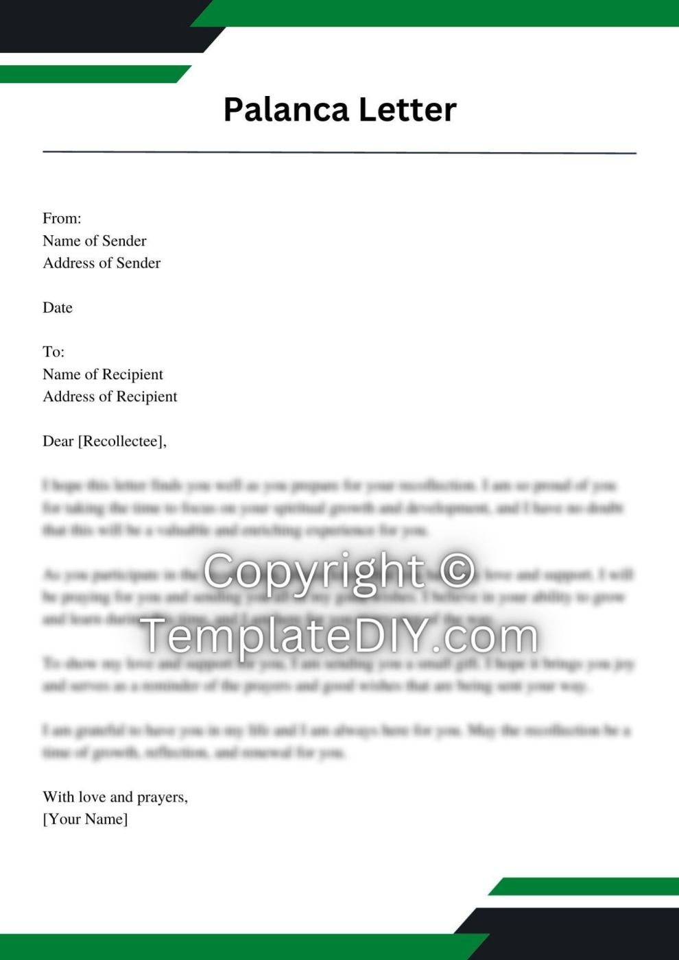 Palanca Letter for Recollection Template | Download Word Example