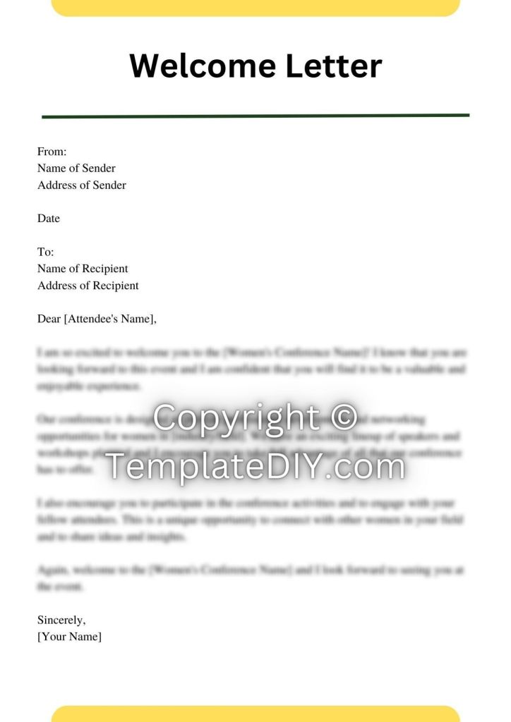 Women’s Conference Welcome Letter Template | Download Now