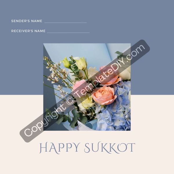 Sukkot Greeting Card Template Printable [PDF, Word]