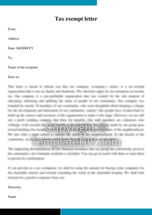 Tax Exempt Letter Sample & Editable Template Online
