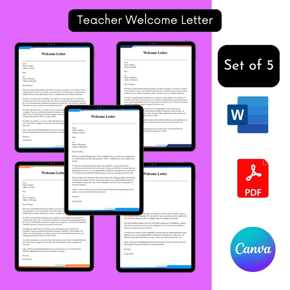 Teacher Welcome Letter Sample with Examples [Word]