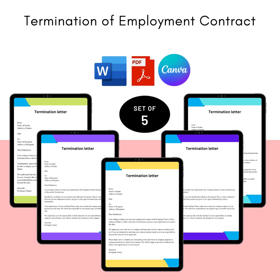 Termination of Employment Contract Sample Letter [Word]