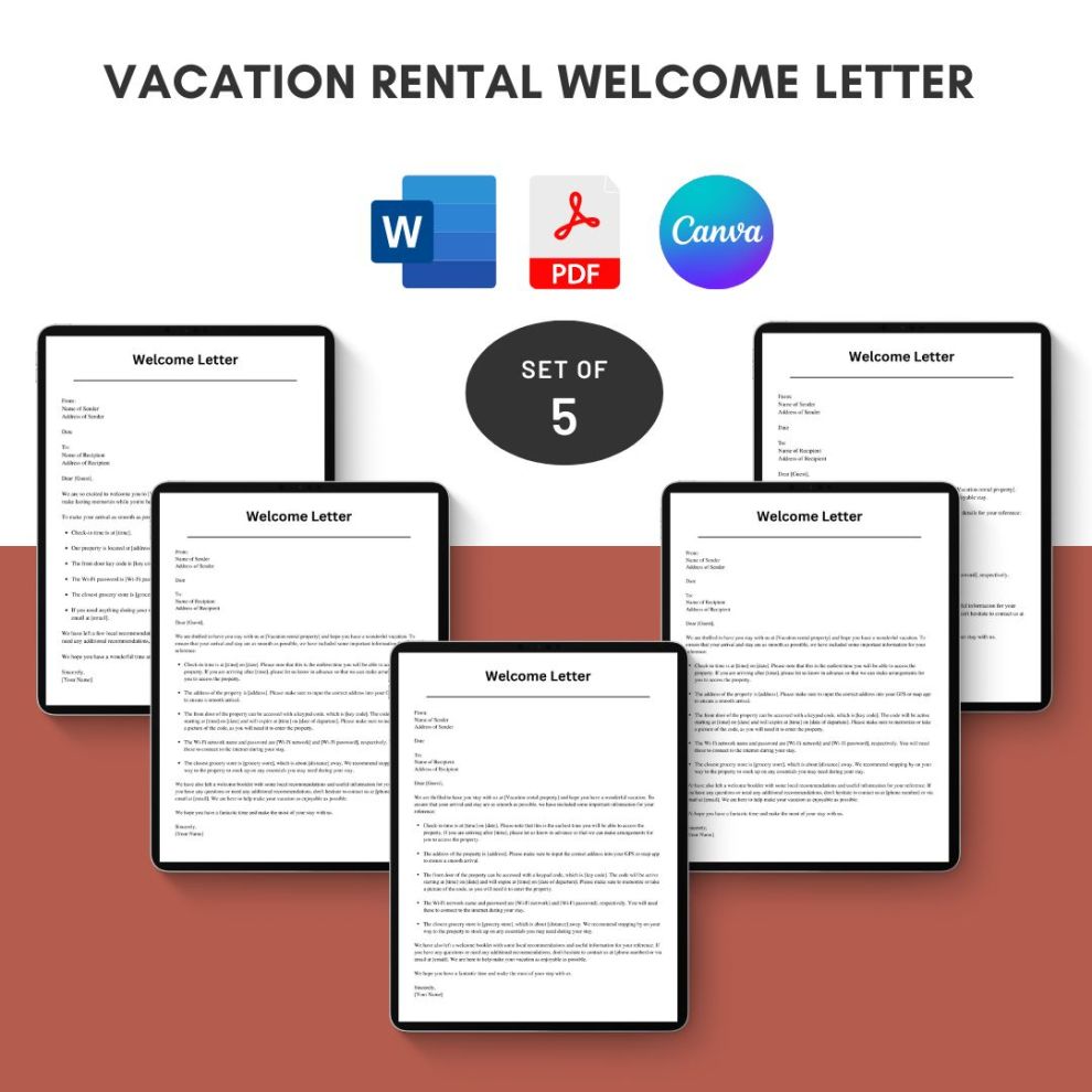 Vacation Rental Welcome Letter Sample with Examples [Word]
