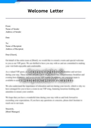Vip Guest Welcome Letter Sample and Examples [Word]
