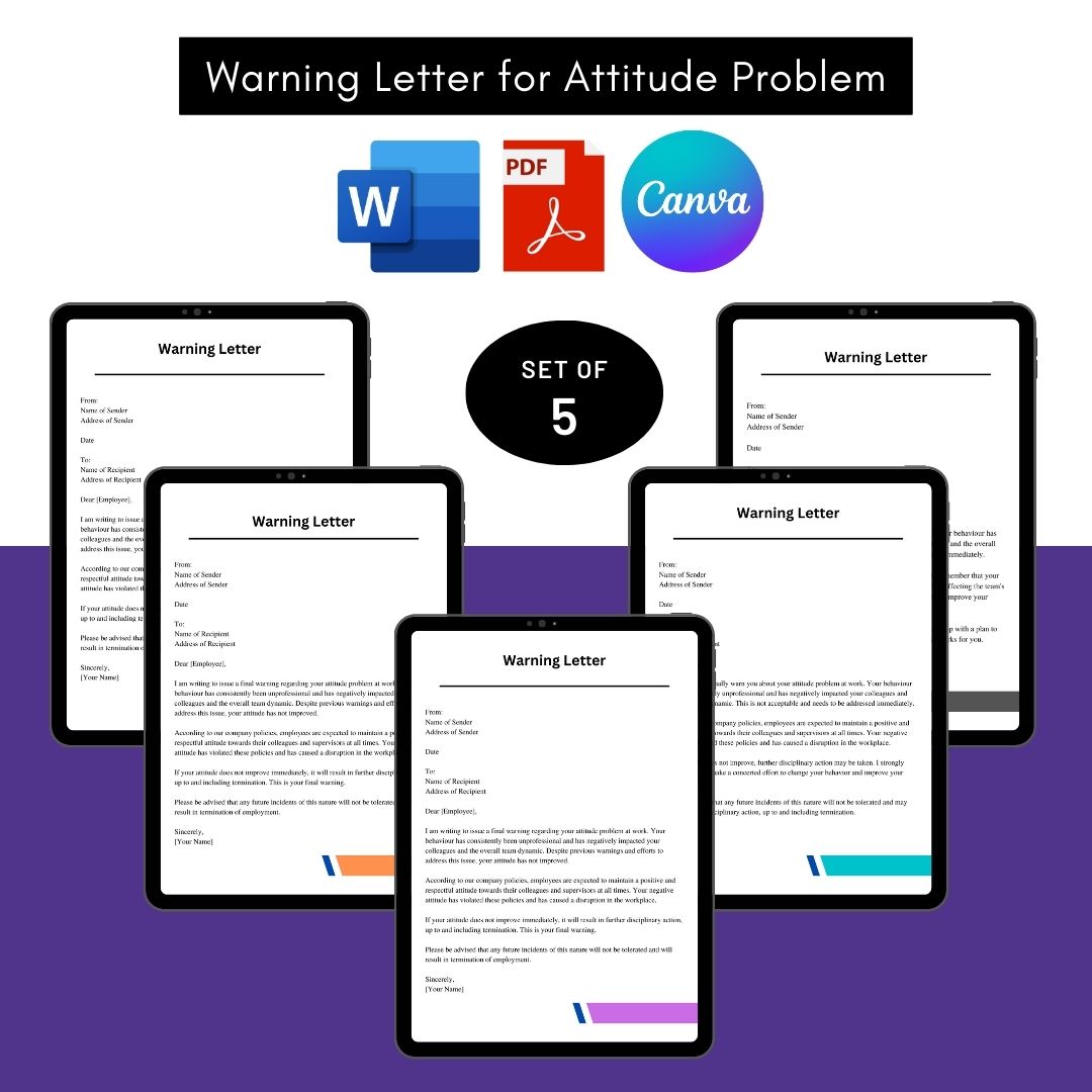 Warning Letter for Attitude Problem Sample with Examples