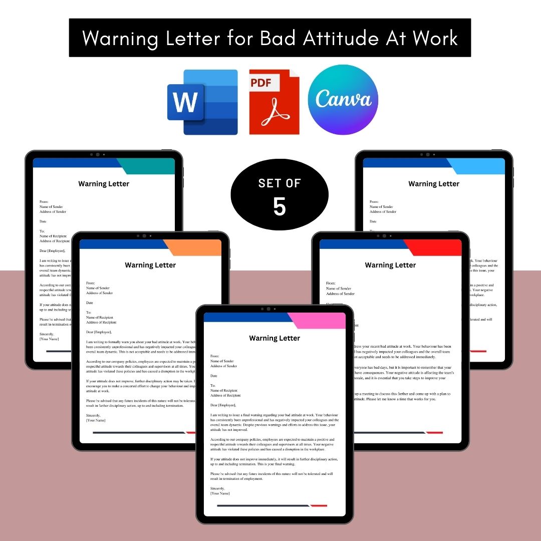 Warning Letter for Bad Attitude At Work Sample with Examples