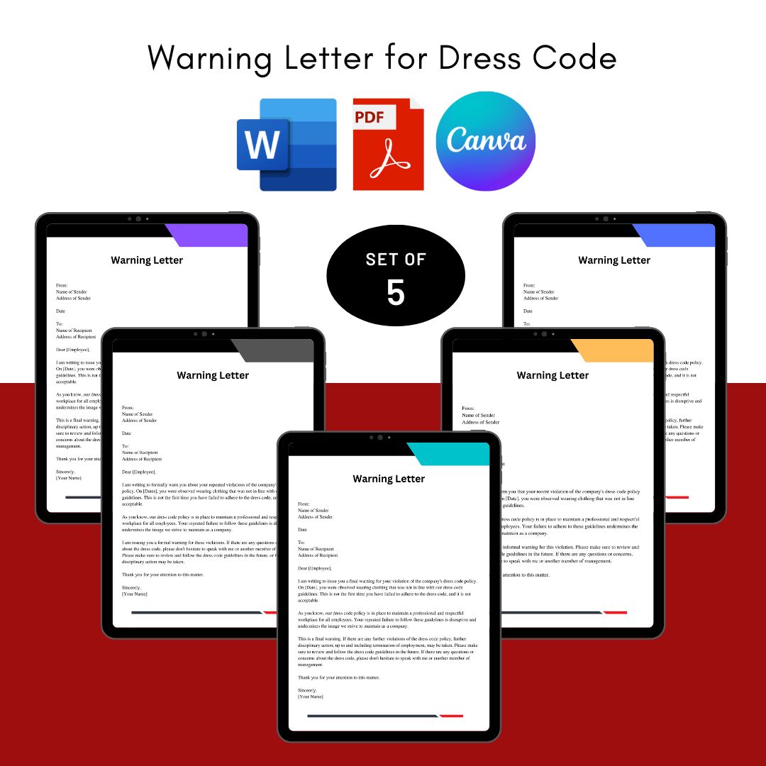 Warning Letter for Dress Code Sample with Examples [Word]