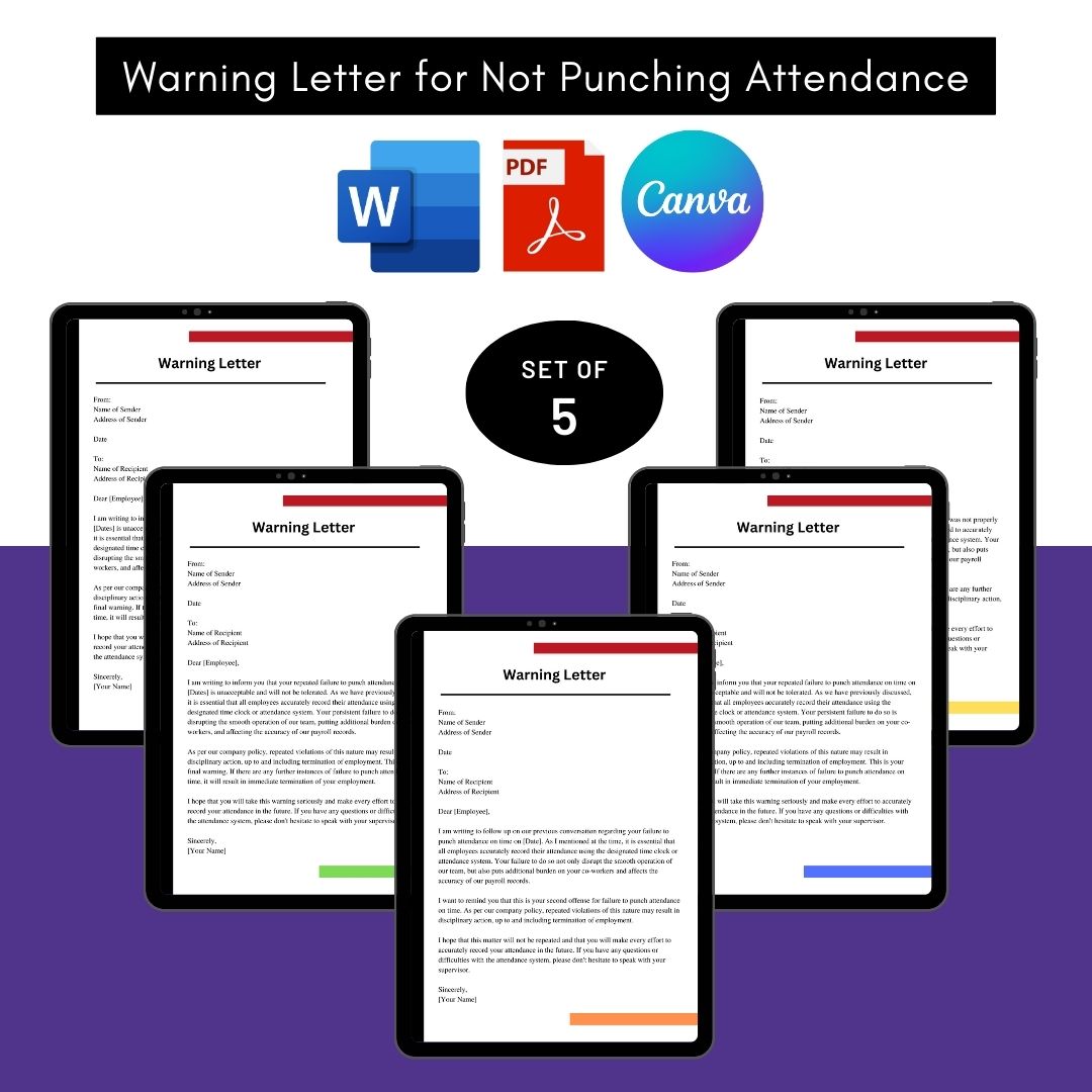 Employee Attendance Punch Warning Letter [Word]