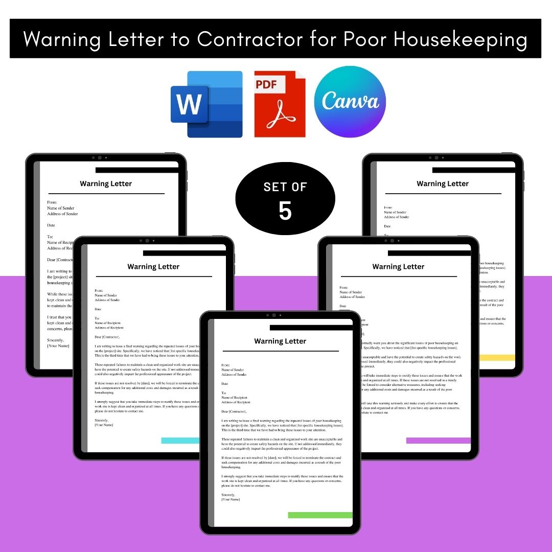 Download Poor Housekeeping Warning Letter Template