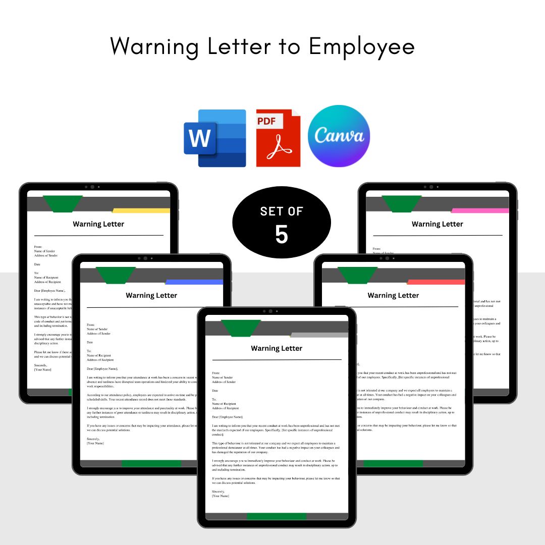 Warning Letter to Employee Sample with Examples [Word]