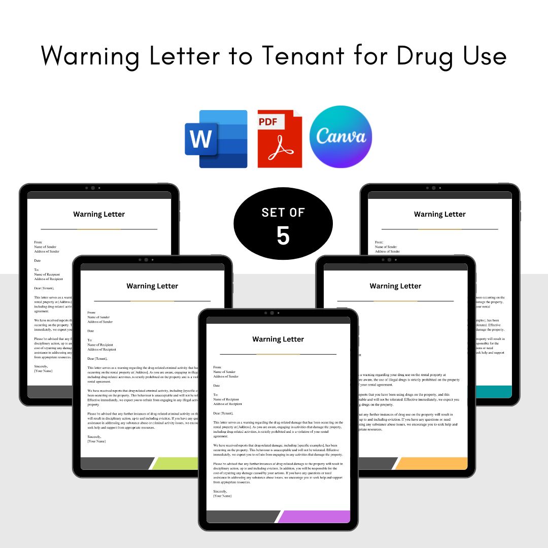 Warning Letter to Tenant for Drug Use Sample Format & Guide