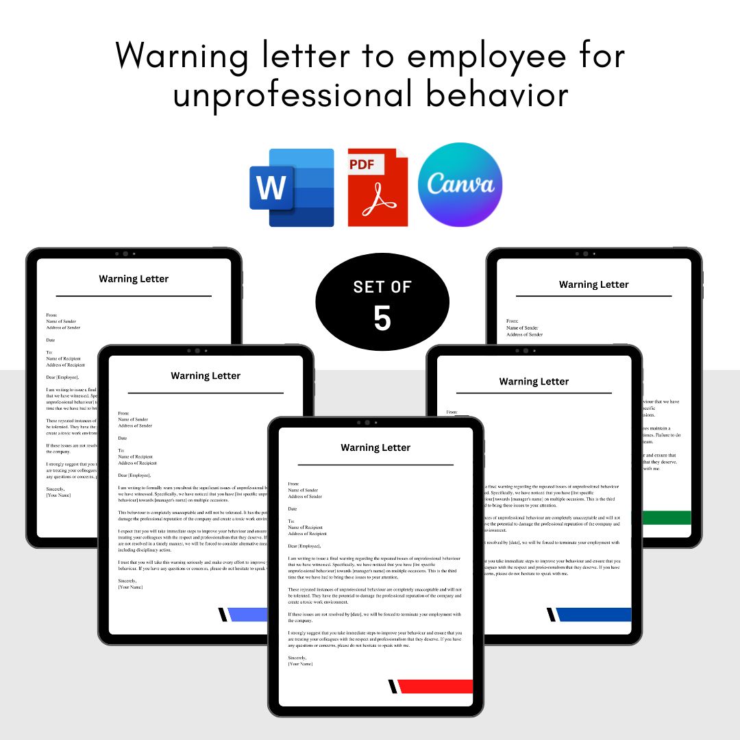 Warning Letter to Employee for Unprofessional Behavior with Manager
