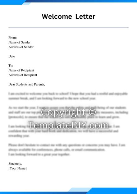 Welcome Back to School Letter Sample with Examples [Word]