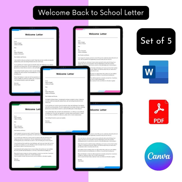 Welcome Back to School Letter Sample with Examples [Word]