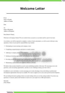 Welcome Intern Letter Sample with Examples [Word Editable]