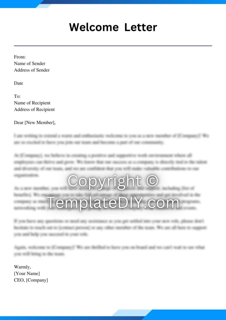 Welcome Letter from CEO Sample and Examples [Word Editable]