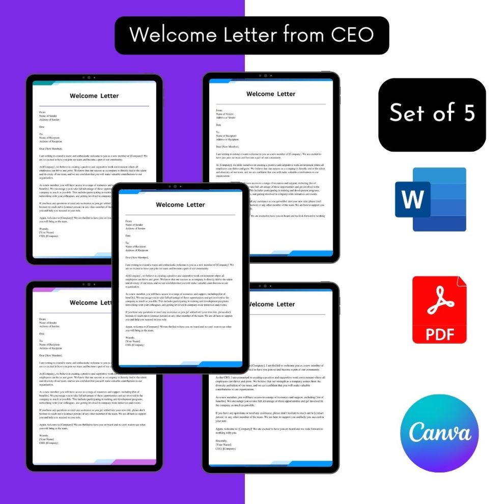 Welcome Letter from CEO Sample and Examples [Word Editable]