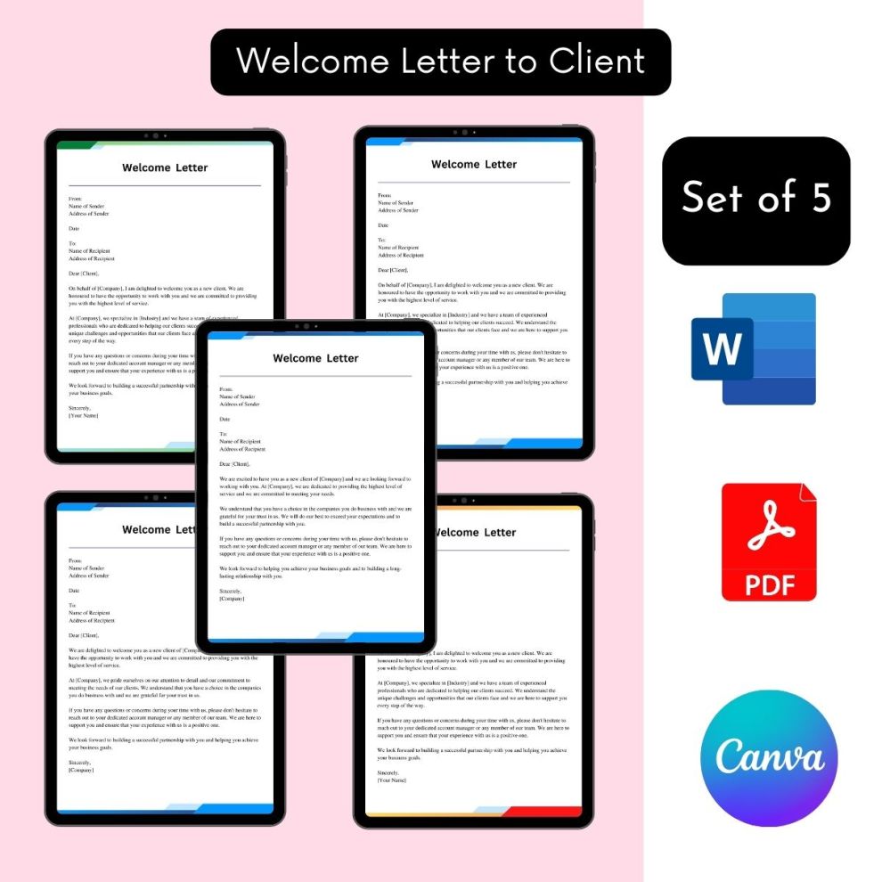Welcome Letter to Client Sample with Examples [Word]
