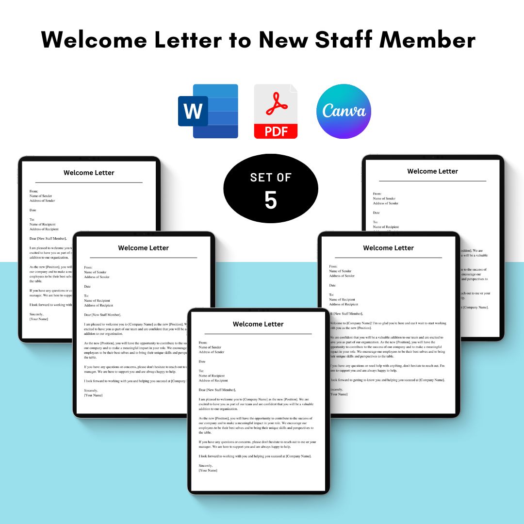 Welcome Letter to New Staff Member Sample with Examples