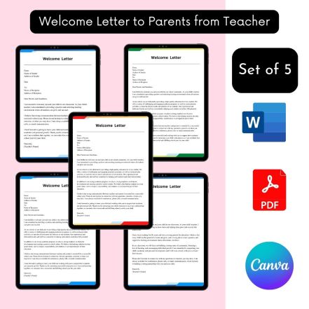Welcome Letter to Parents from Teacher Sample [Word]