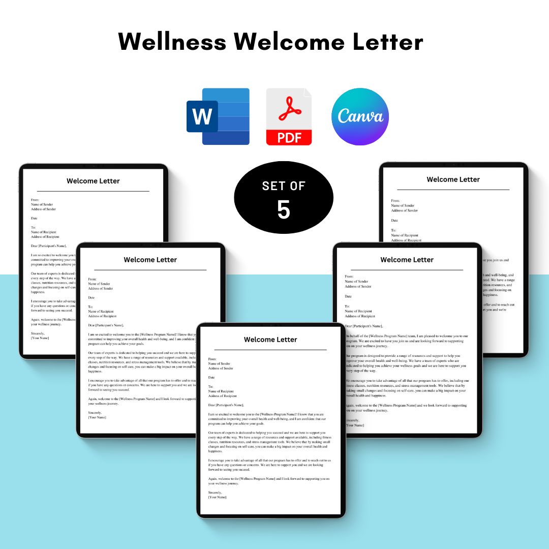 Wellness Welcome Letter Sample and Examples [Word Editable]