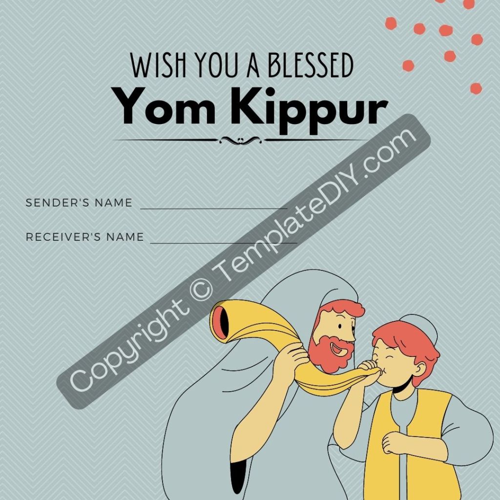 Printable Yom Kippur Greeting Card Template | PDF & Word