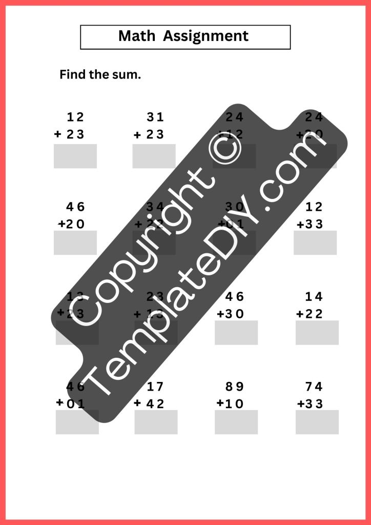 1st Grade Math Worksheets Printable PDF & Word