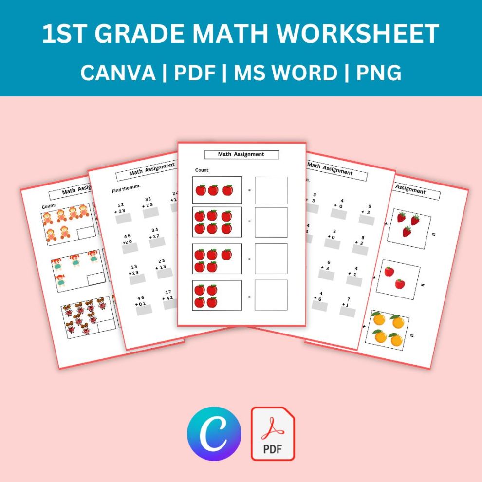 1st Grade Math Worksheets Printable PDF & Word