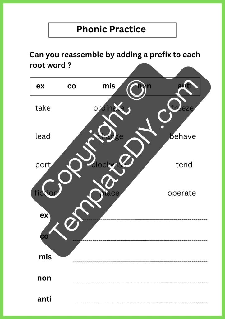 3rd Grade Phonics Worksheets Template Printable PDF, Word