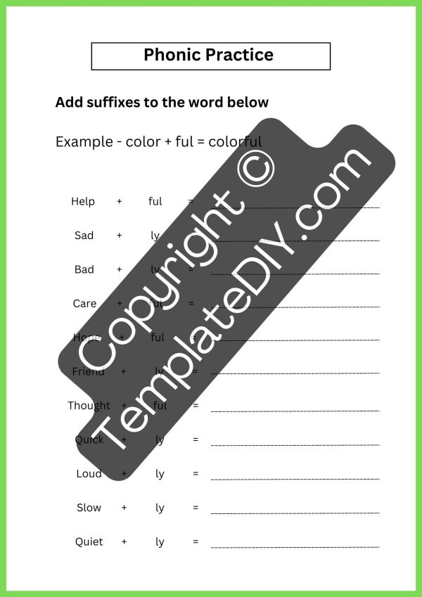 3rd Grade Phonics Worksheets Template Printable PDF, Word
