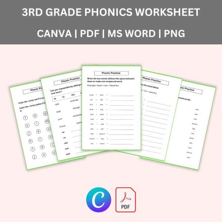3rd Grade Phonics Worksheets Template Printable PDF, Word