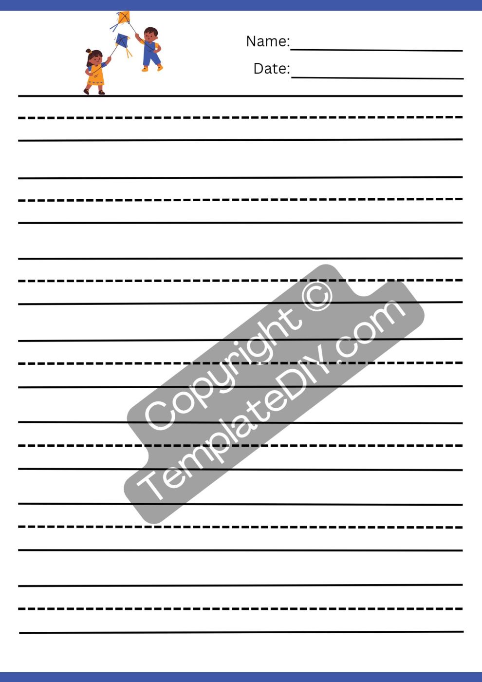 4th Grade Writing Paper Printable Template PDF, Word